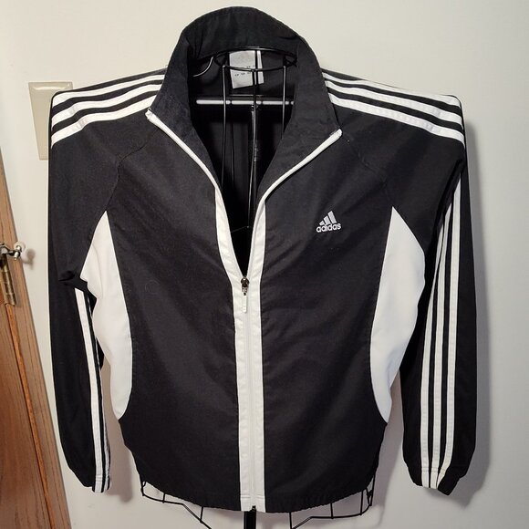 adidas | Jackets & Coats | Adidas Black White Windbreakertrack Jacket ...